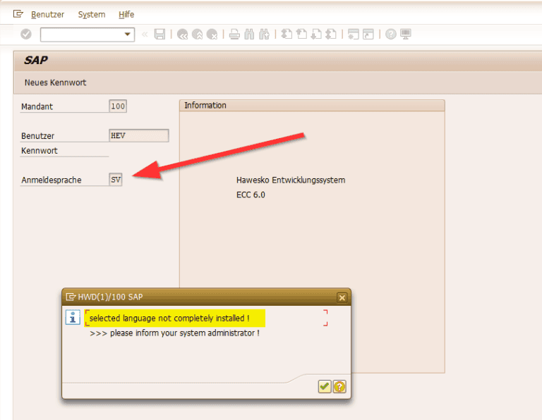 SAP Anmeldesprache auswählen und ändern